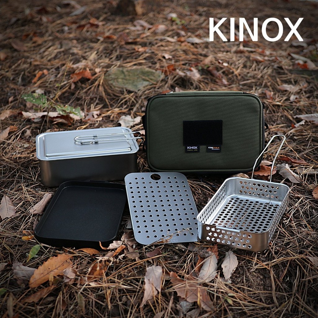 KINOX Camping Half-Side Package Set Ramen Pan Steaming Pan Fried Food ...