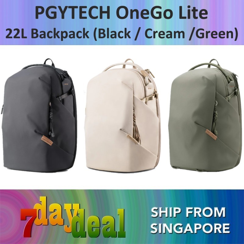 PGYTECH OneGo Lite Backpack 22L (Black / Cream / Green) | Shopee Malaysia