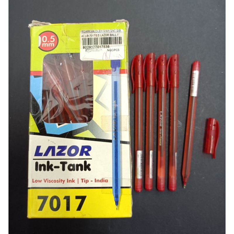 Linc 7017 Lazor Ink-Tank 0.5mm Ball pen Red - 5 pieces | Shopee Malaysia