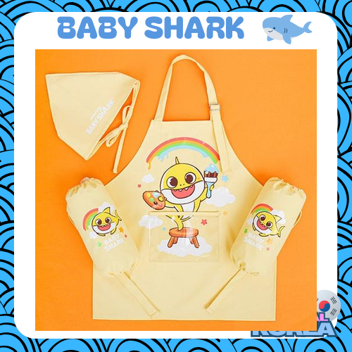 Pinkfong Baby Shark Kids Apron Set – Includes Apron, Art Sleeves, and ...