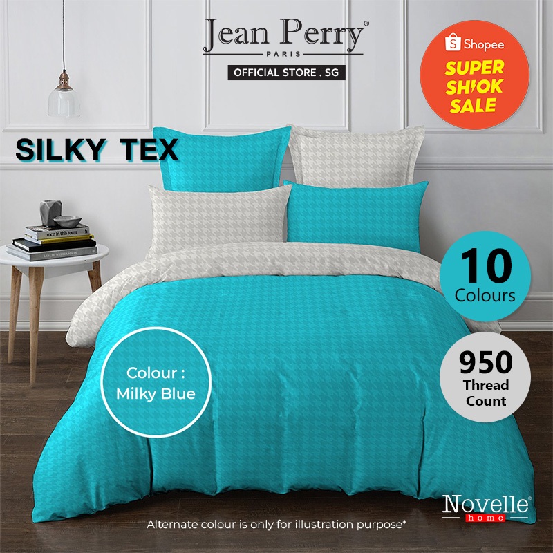 Novelle 950 TC Silky Tex Embossed Satin Bedsheet Set I Fitted Sheet ...