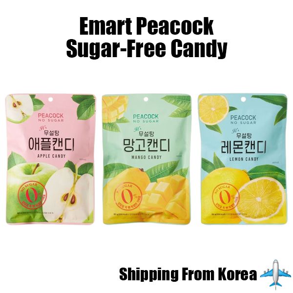 [Emart Peacock] Sugar-Free Candy 80g Korean Snacks | Apple / Mango ...