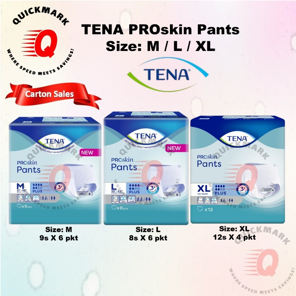 Tena Adult Diaper Proskin Slip Plus / Slip Super / Pants Plus / Wet Wipes / Carton / | Shopee ...