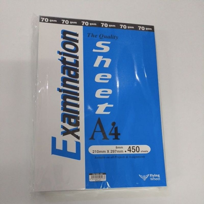 Examination sheet 450' A4 70gsm foolscap paper exam sheet kertas kajang ...