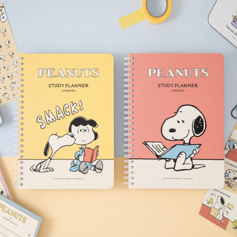 Peanuts Snoopy Undated Study Planner Goal Diary Scheduler Notebook Cute ...