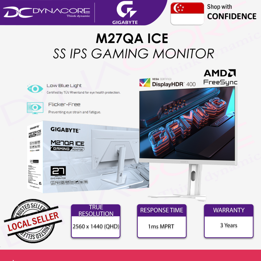 GIGABYTE M27QA ICE 27" SS IPS Gaming Monitor - 2560x1440, 180Hz, 1ms ...