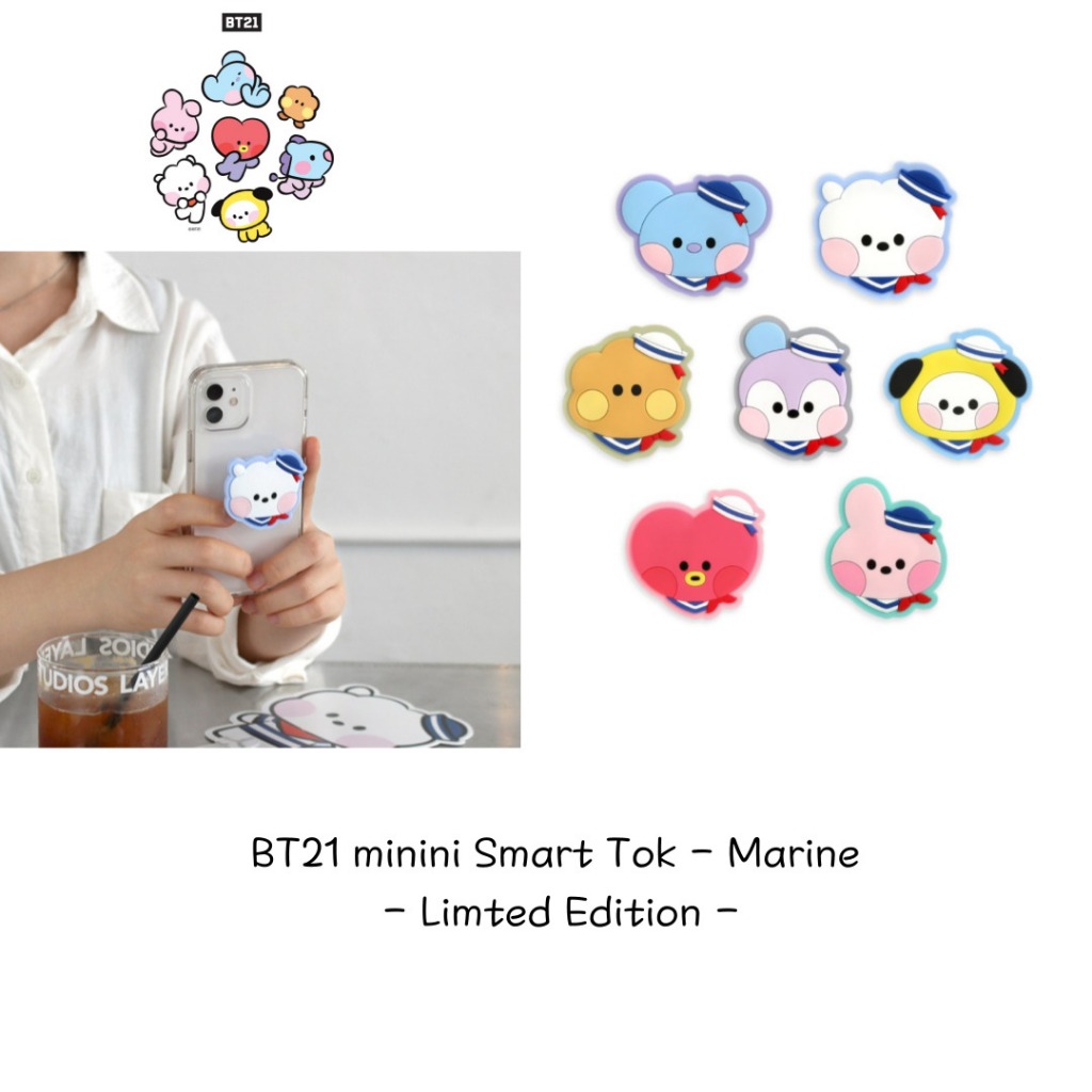 BT21 minini Smart Tok -Mobile phone griptok - Marine - Limted Edition ...