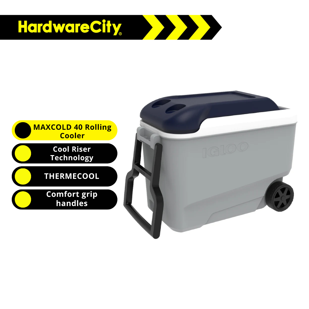 IGLOO MAXCOLD 40 Rolling Cooler ASH GREY | Shopee Malaysia