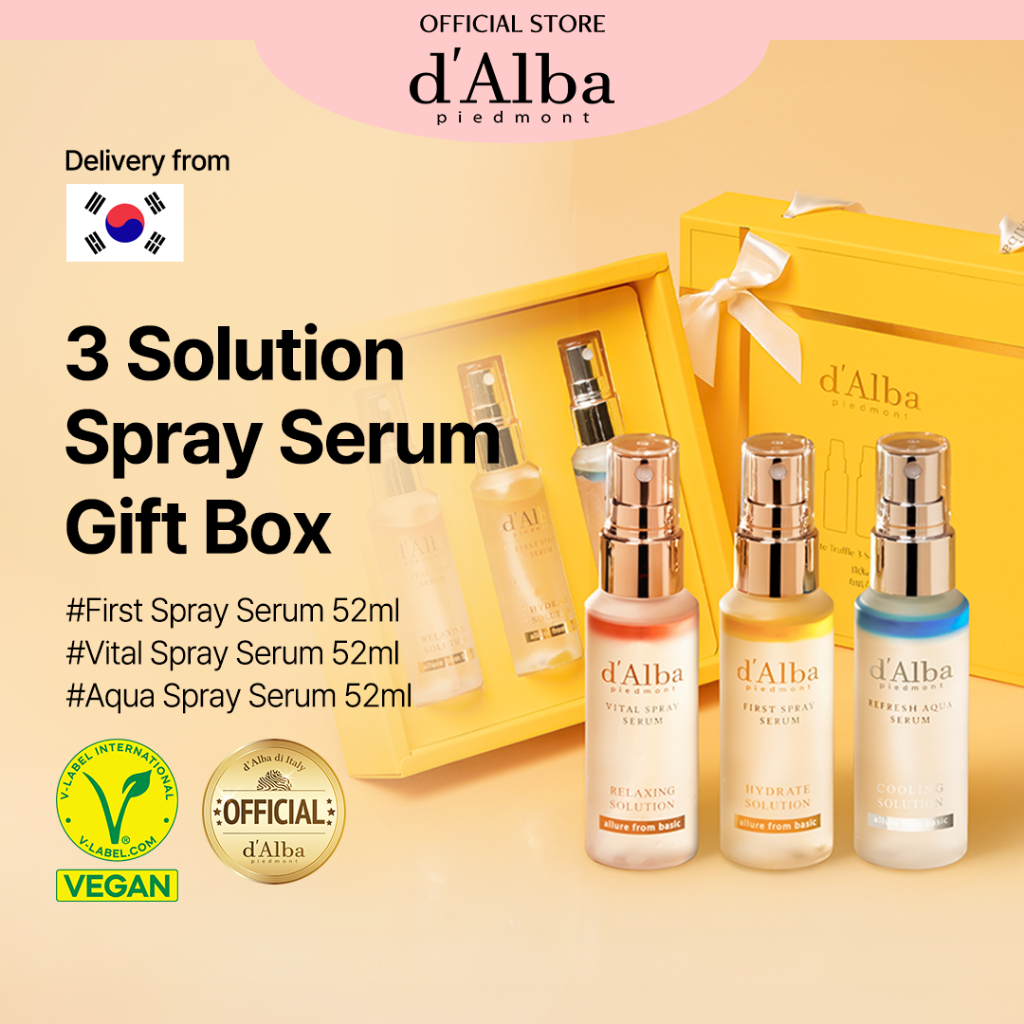 [d'Alba Official] New Year Set 3 Solution Spray Serum Gift Set (First Spray Serum 52ml, Vital ...