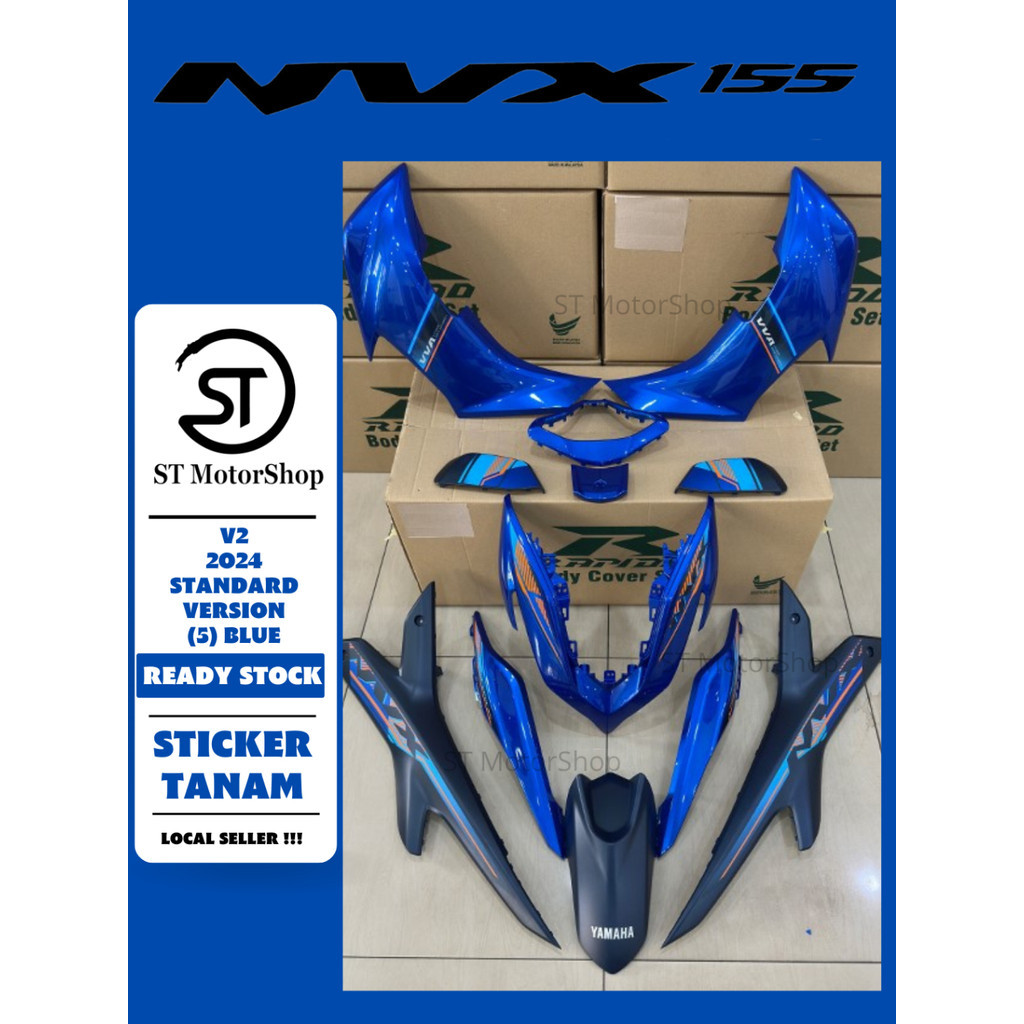 YAMAHA Nvx V2 2024 Standard Version (5) Blue RAPIDO Coverset Body Cover ...