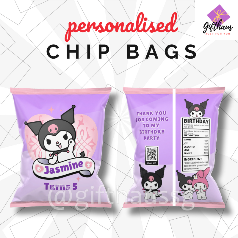 2 Sizes Cartoon Chip Bag Birthday Goodie Bag Packaging Party Bag ...
