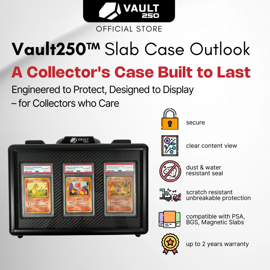 VAULT250 Slab Case Outlook - 3 CARD DISPLAY W/ TSA LOCK (Storage case ...