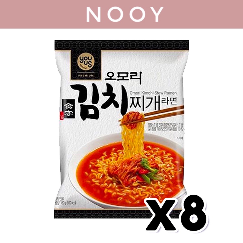 [Youus] GS25 Korean Omori Kimchi Stew Ramen 160g 8ea Korean Instant Noodles Kimchi Ramyeon ...
