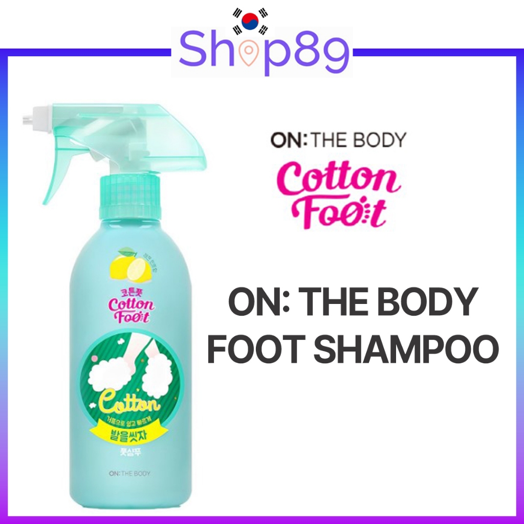 ON: THE BODY Wash Your Feet Cotton Foot Shampoo Fresh Lemon Mint Scent ...
