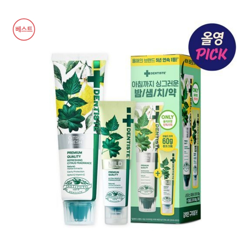 [Genuine DENTISTE] Citrus Fresh Toothpaste 100g (+New Mild Toothpaste ...