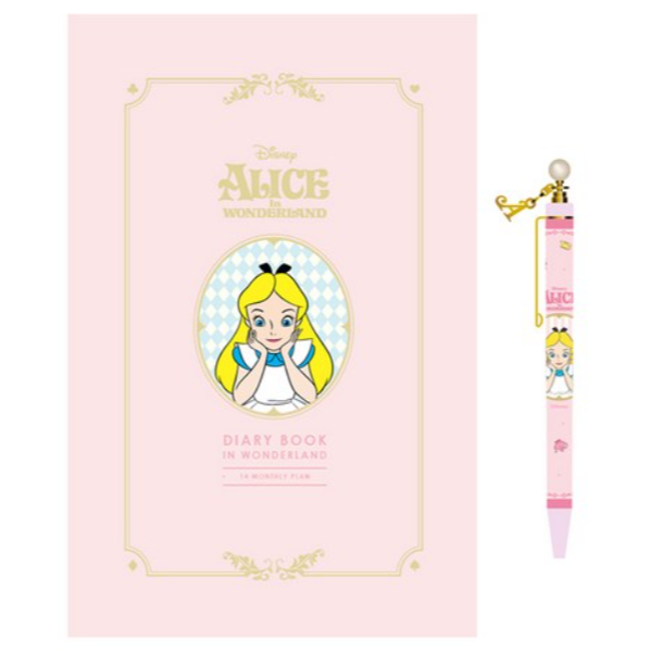 Disney's Alice Diary Book in Wonderland + Ballpoint Pen Set (Pink ...