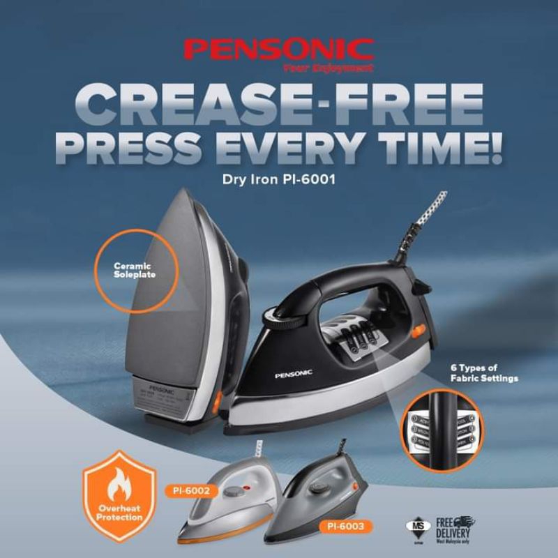 Pensonic Dry Iron | PI-6001 | Shopee Malaysia