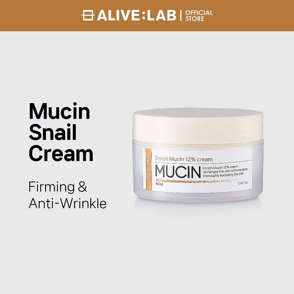 ALIVELAB Enrich Mucin 12% Cream, Snail Mucin Moisturizer Cream for Dry ...