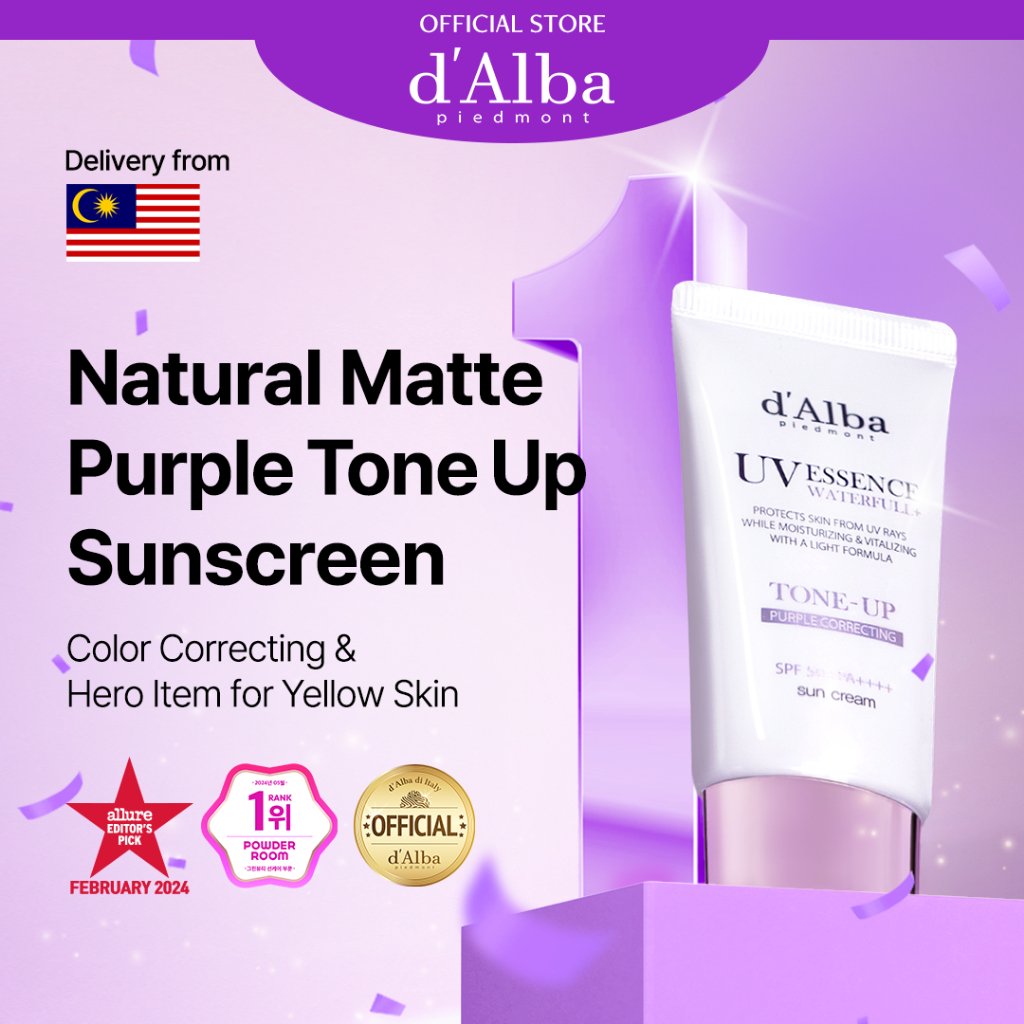 [d'Alba Official] Waterfull Purple Tone-up Sunscreen 50ml, Vegan, SPF ...