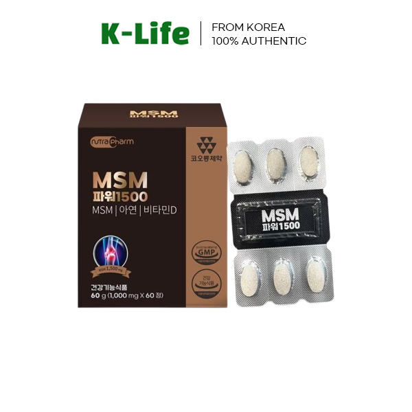 Kolon｜MSM Power 1500 Joint Supplement 60g(1000mg*60T)｜Vitamin D｜Zinc｜Korean Well Being | Shopee ...