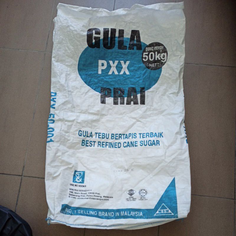 1 PC Recycle Used 50KG Thick PPE Sugar Bag Tebal Bag Guni Gula Prai ...
