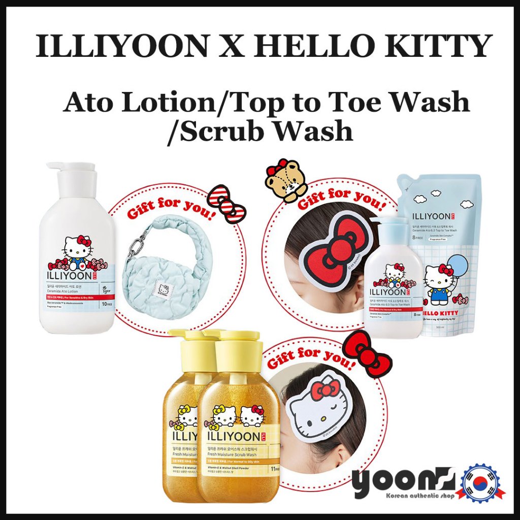 [ILLIYOON] Ceramide Ato Lotion / Top to Toe Wash / Scrub Wash (+ Hello ...