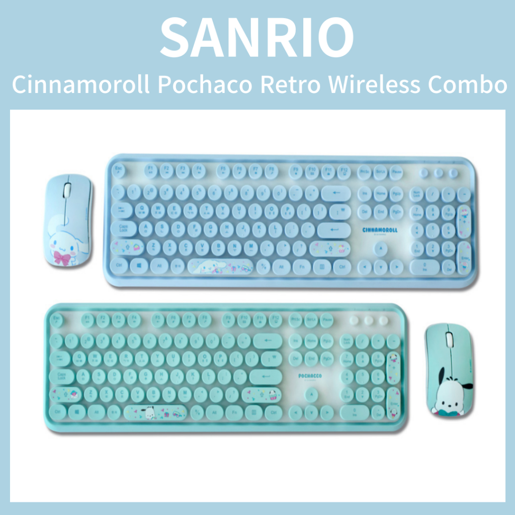 [Sanrio] Retro Wireless Keyboard Mouse Set 2Types Cinnamoroll Pochaco ...