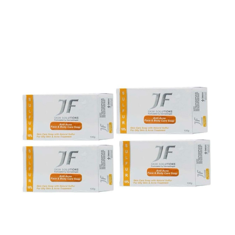 JF Anti-Acne Face & Body Care Soap with Natural Sulfur (4 x 100g ...