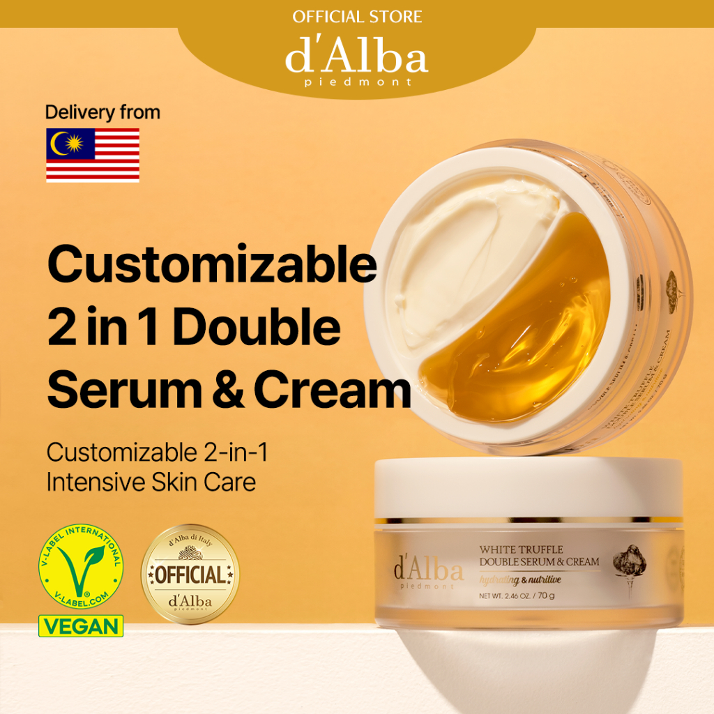 [Official] d'Alba_Store Italian White Truffle Double Serum & Cream 70g, customizable 2-in-1 ...