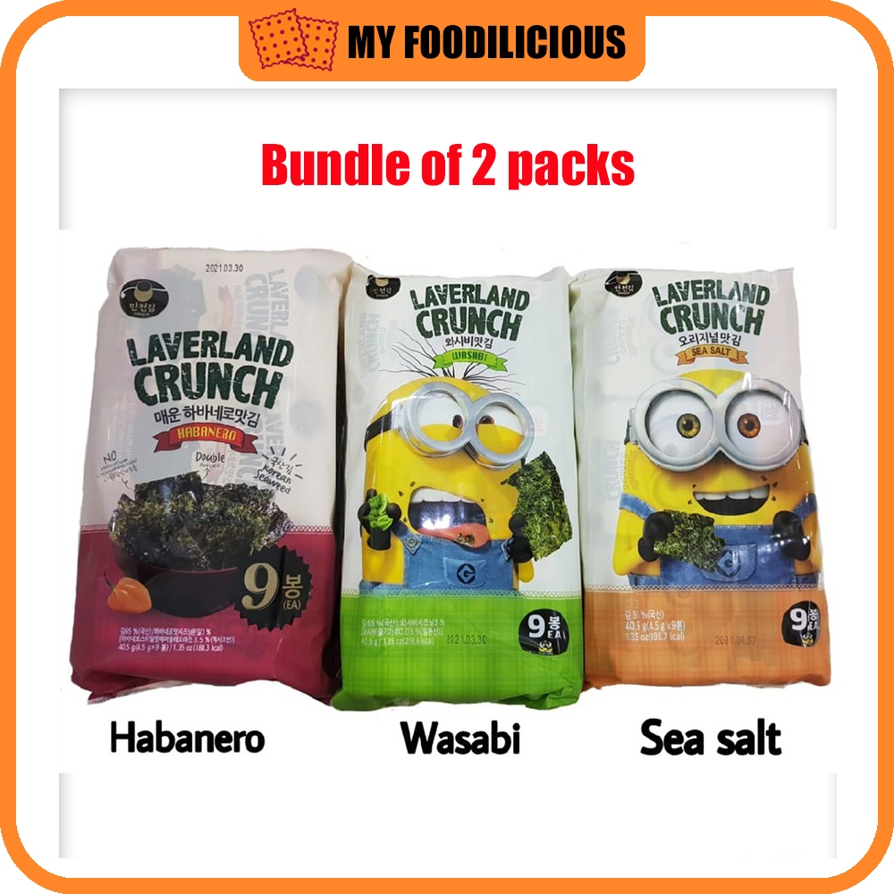 MANJUN Laverland Crunch Seaweed (4.5g x 9) | Shopee Malaysia
