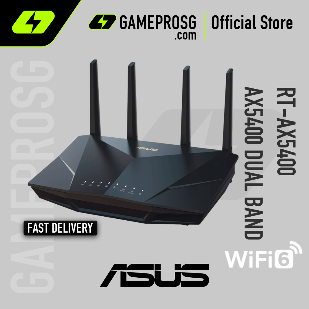 ASUS RT-AX5400 Dual Band WiFi 6 Extendable Router, Included built-in VPN, AiProtection Pro ...