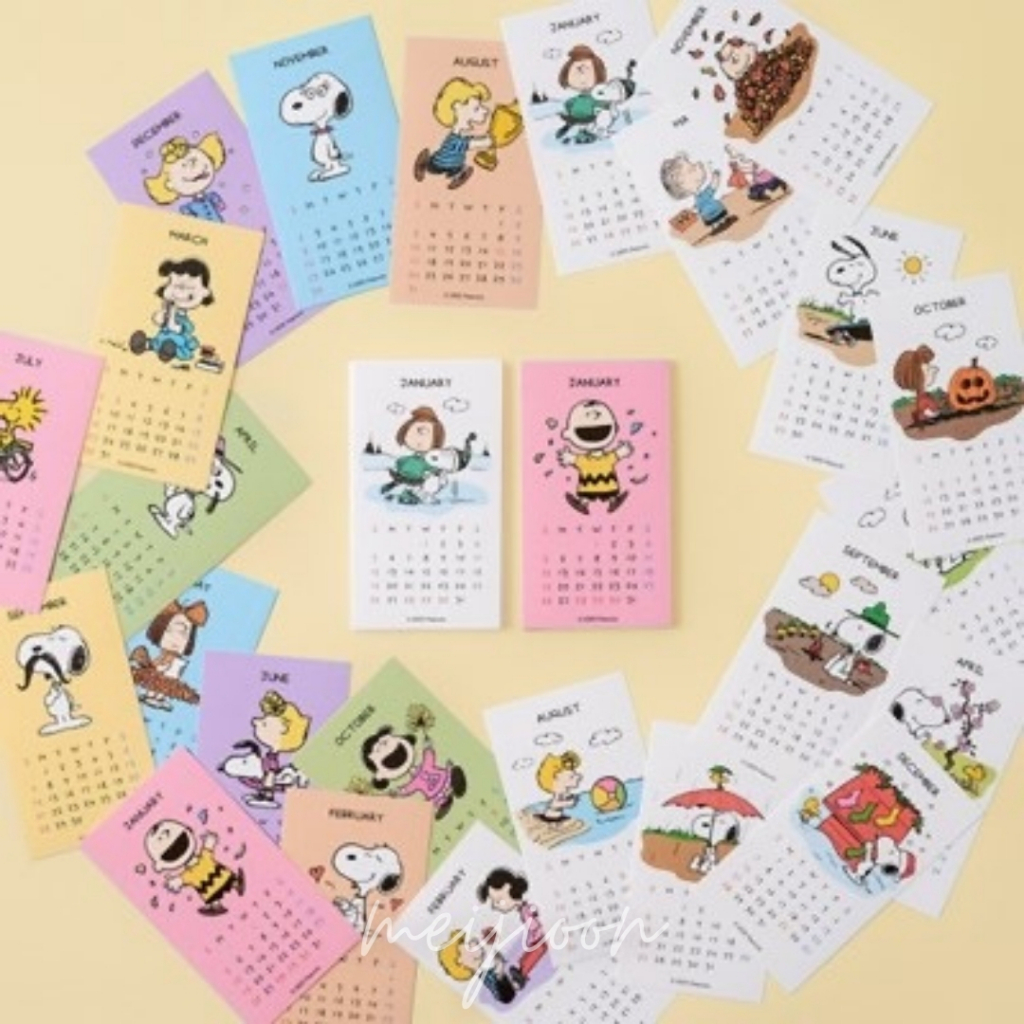 ♥from KOREA♥ PEANUTS, Snoopy and Friends 2025 Sticker Calendar(2025 JAN ...