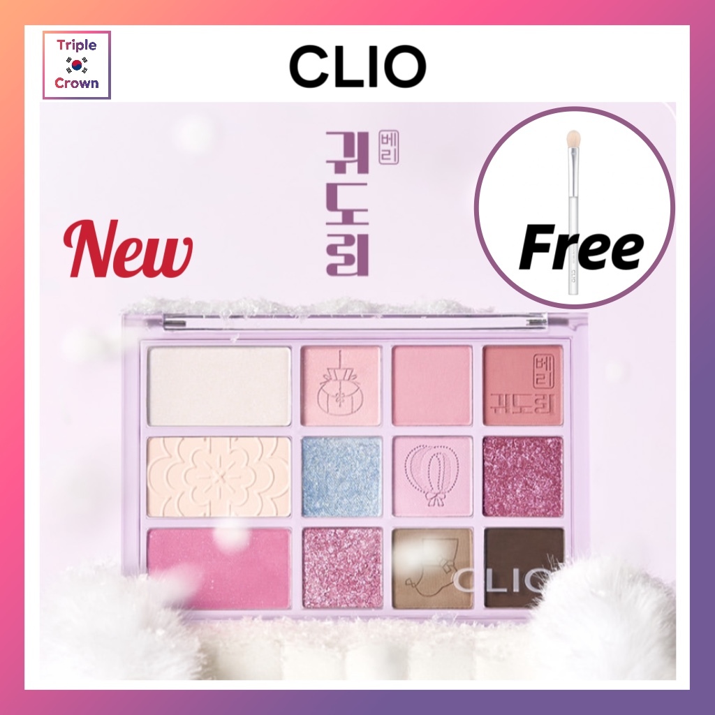 [ CLIO ] Shade & Shadow Palette [ FREE: Shadow Brush ] | Shopee Malaysia