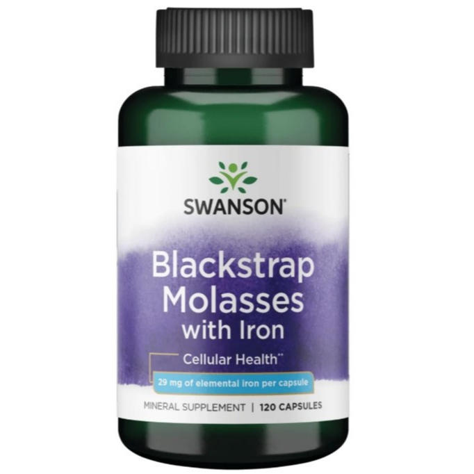 Swanson Blackstrap Molasses - 120 Capsules, 29mg Each Natural Iron ...