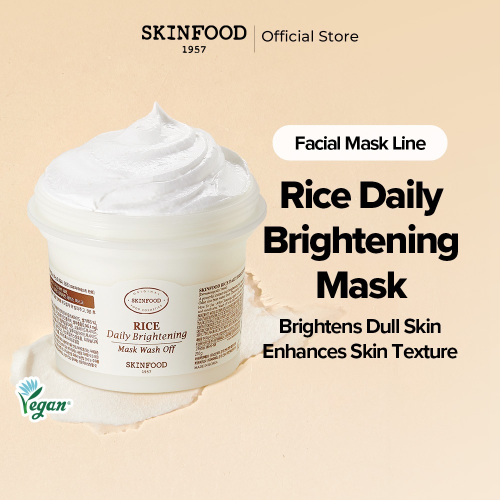 [SKINFOOD Official] Rice Daily Brightening Mask Wash Off 210g / Pore ...