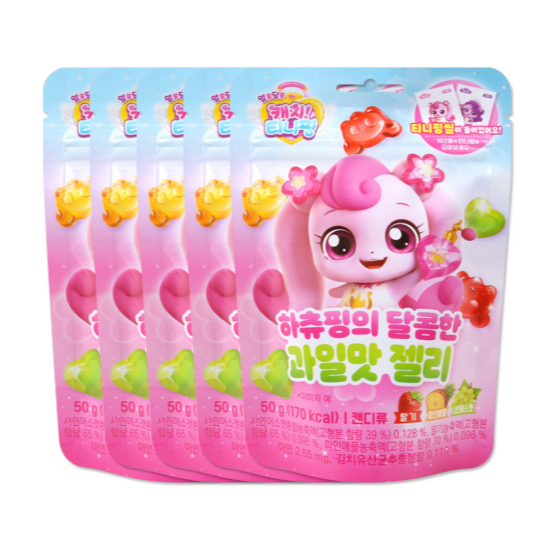 [Haeyo] Catch Teenieping Jelly 4 Types with Sticker, 50g, 5 Packs ...
