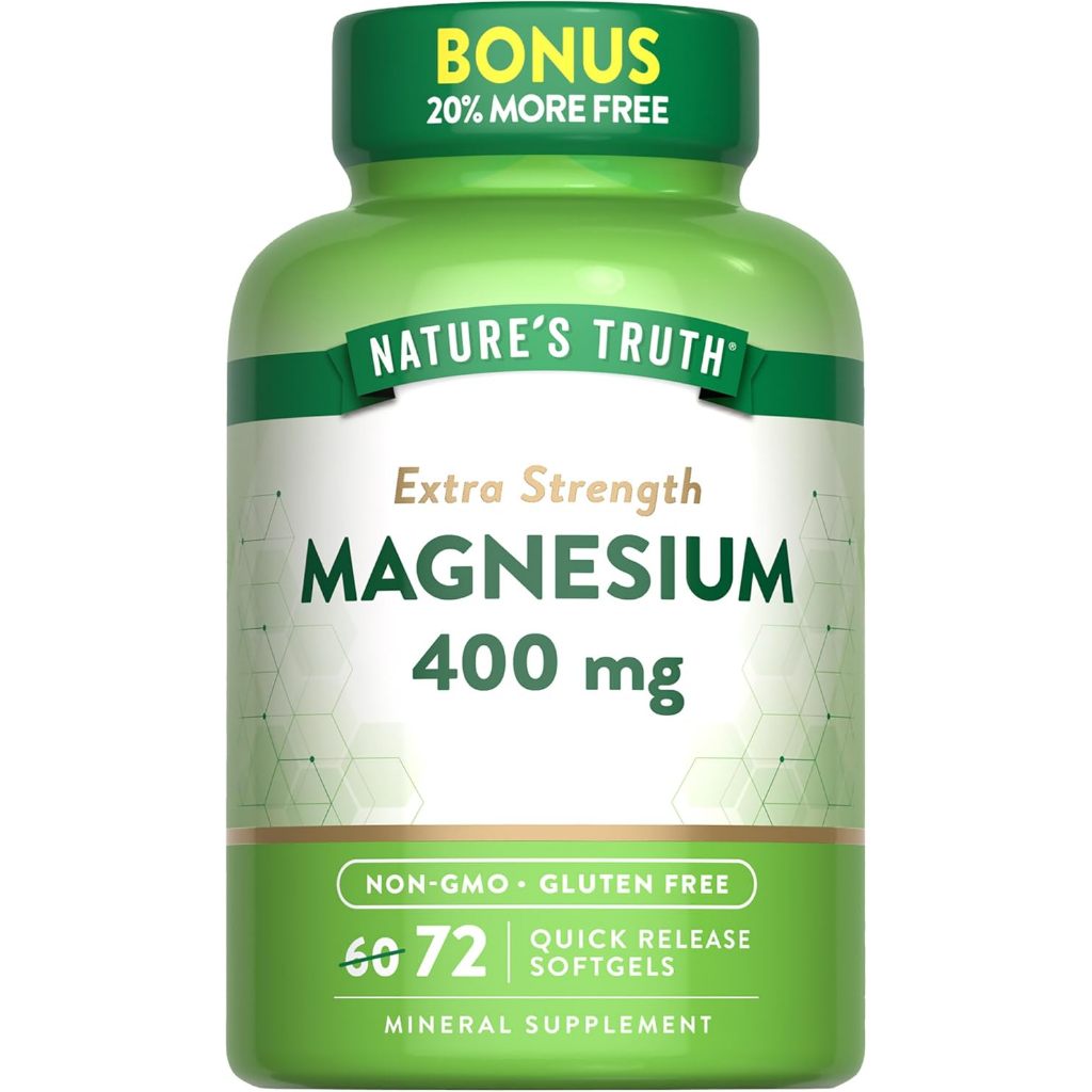 Nature's Truth Magnesium | 400mg | 72 Softgels | Value Size | Extra ...