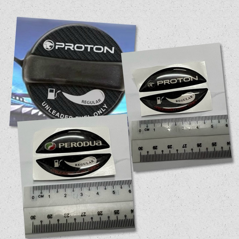 Sticker proton perodua penutup minyak petrol fuel cap stiker epoxy wira ...