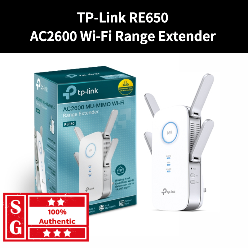 TP-LINK RE650 AC2600 Wi-Fi Range Extender Dual Band WI-FI Extension Gigabit Router Gigabit ...