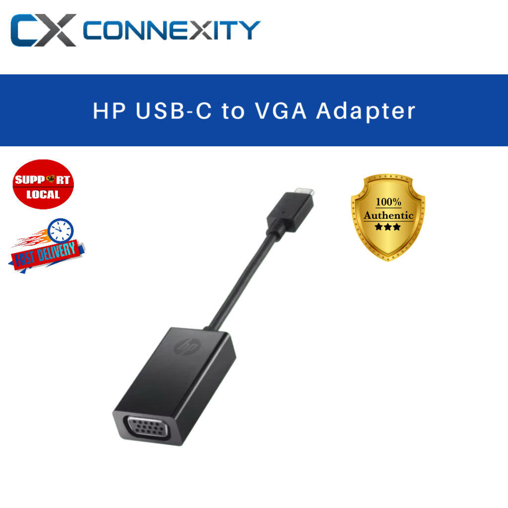 HP USB-C to VGA Adapter N9K76AA USB Type-C Male to VGA Female Connector ...