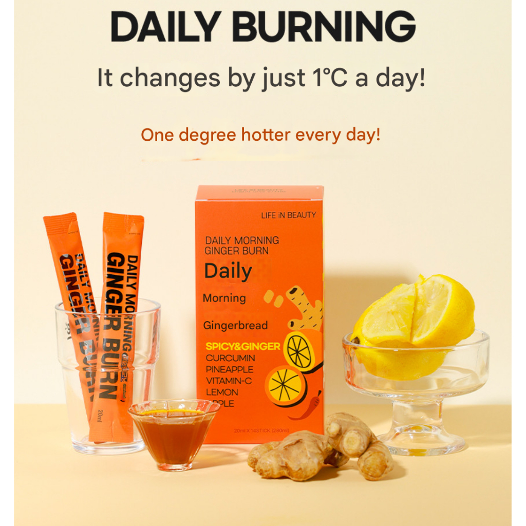 Daily Morning: Ginger Burn - Ginger Lemon Shot With Turmeric, Curcumin ...