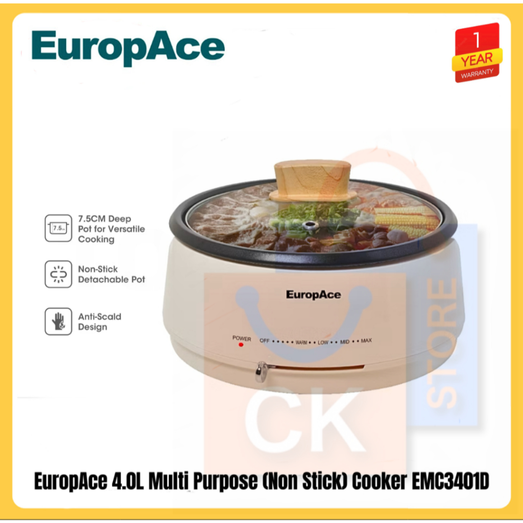EuropAce 4.0L Multi Fucntion (Non Stick Pot) Cooker | Hotpot ...