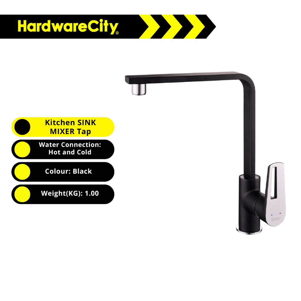 Rubine Kitchen SINK MIXER Tap Hot & Cold STYLO H9144 BLACK | Shopee ...