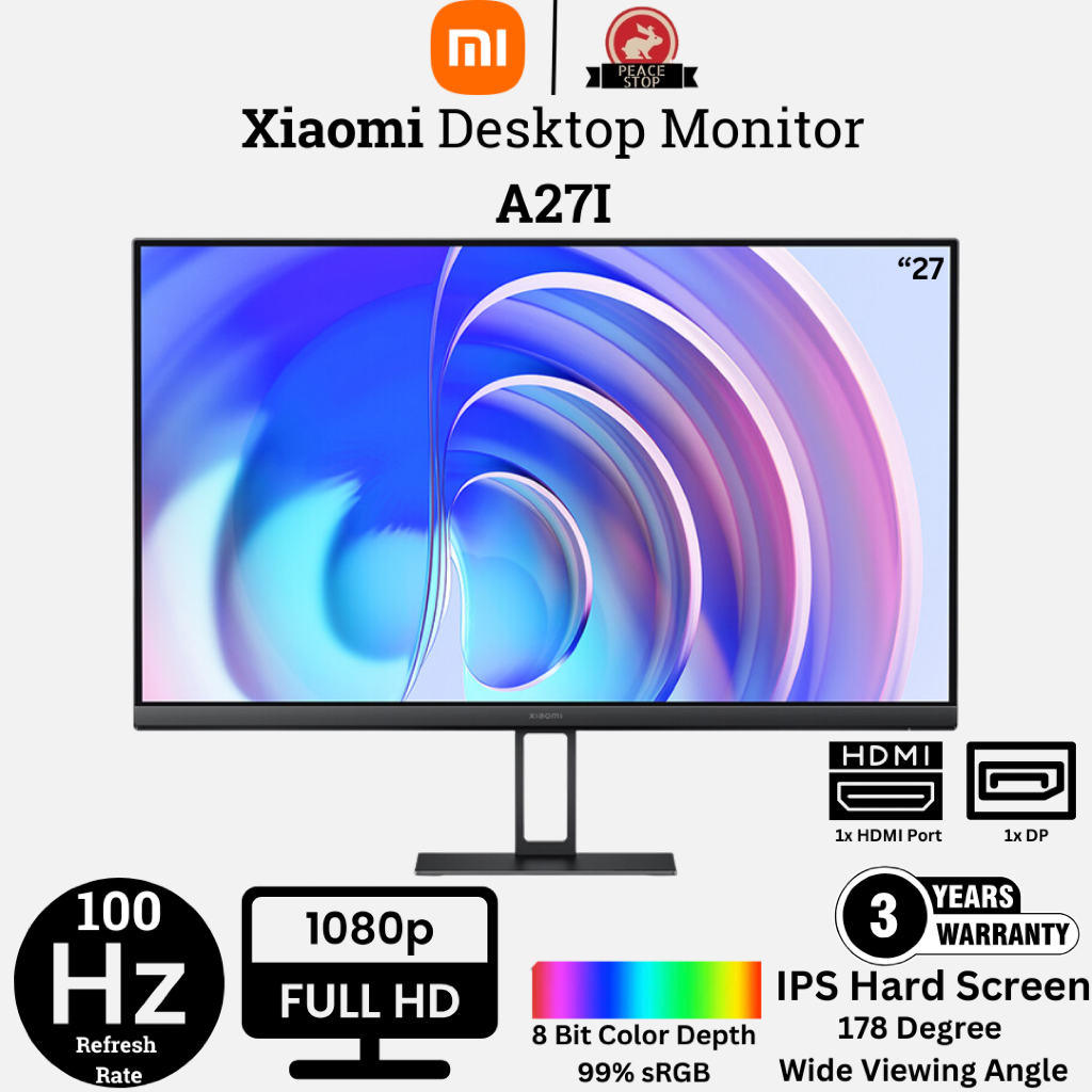 Xiaomi Monitor A27i IPS Monitor 27 inch 100Hz 8-bit color depth 99% ...
