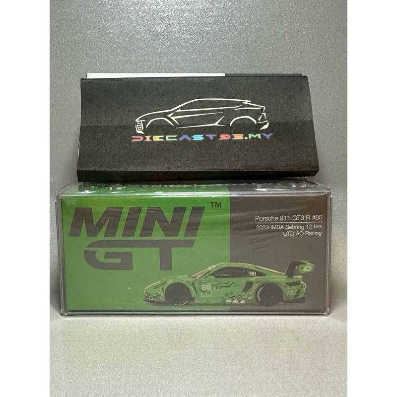 MINI GT 713 PORSCHE 911 GT3 R #80 GTD AO RACING 2023 IMSA SEBRING 12HRS ...