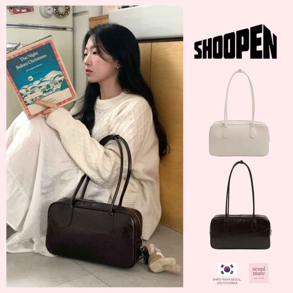 [ from South Korea ] SHOOPEN Classic Leather Square Shoulder Bag in 2 ...