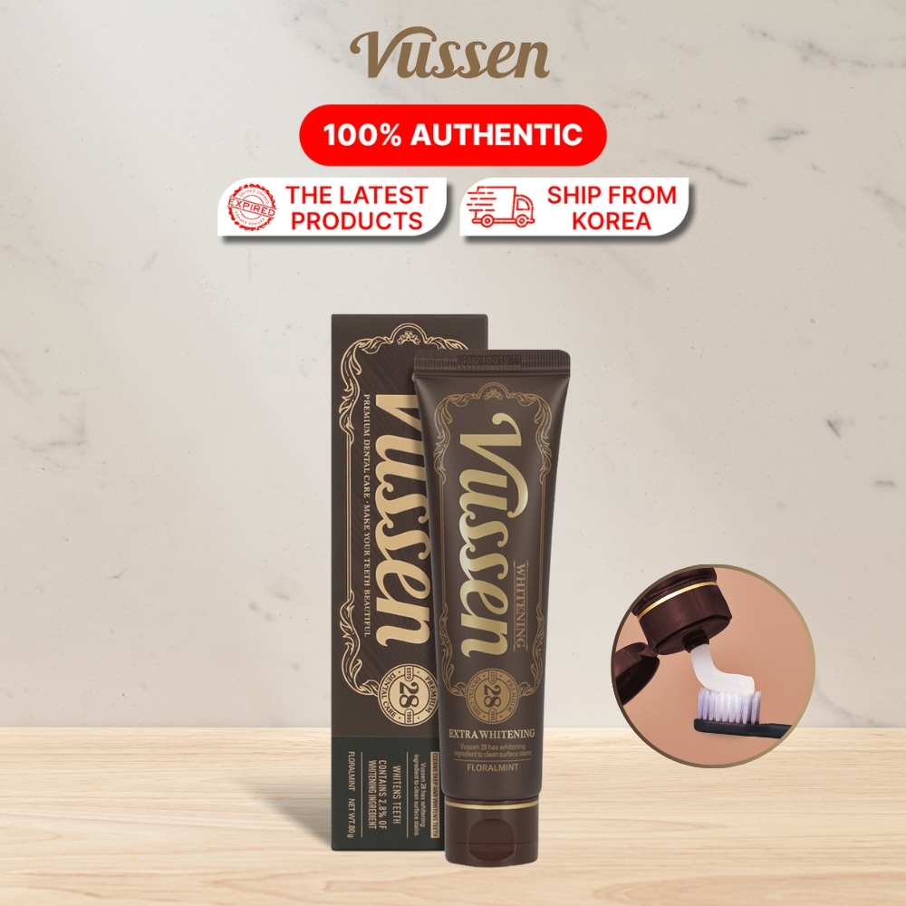 Vussen 28 Extra Whitening Toothpaste Bundle + Dental Care | Advanced Gel for Bright Smile 80g x2 ...