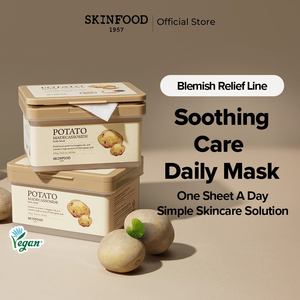[SKINFOOD Official] Potato Madecassoside Daily Mask 30ea / Skin ...