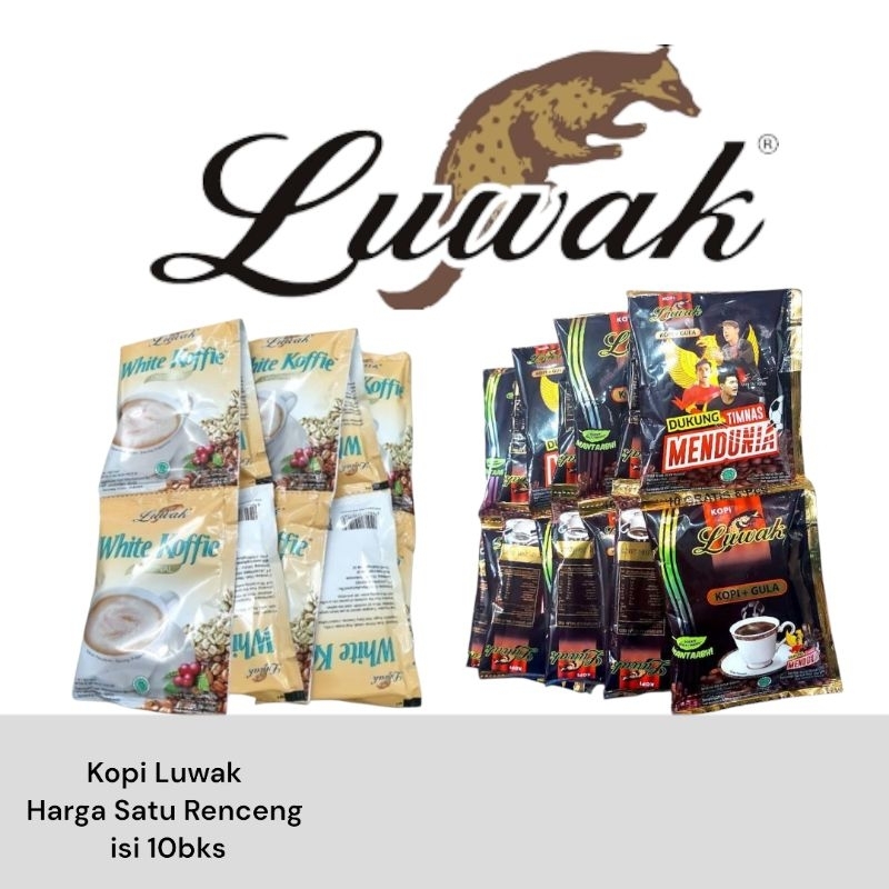 Kopi Luwak kopi+Gula/White Koffie/Harga untuk Satu Renceng isi 10bks ...