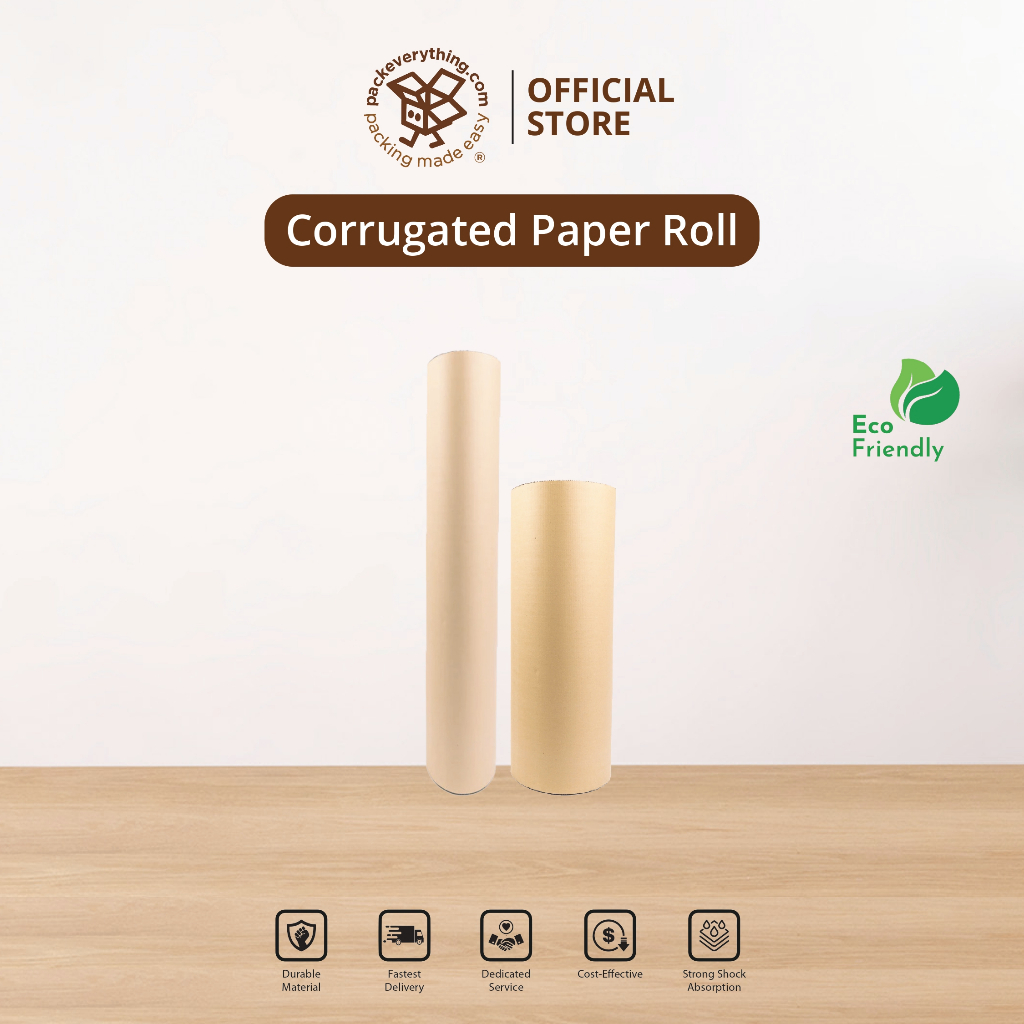 PACKEVERYTHING Corrugated Paper Roll | Floor Protection Cardboard Sheet ...